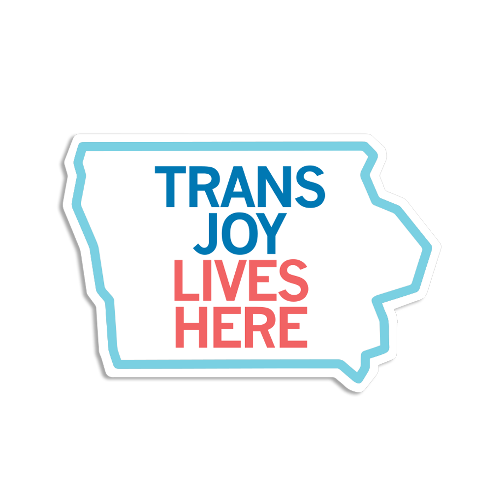 Trans Joy Lives Here Sticker – Raygun Custom